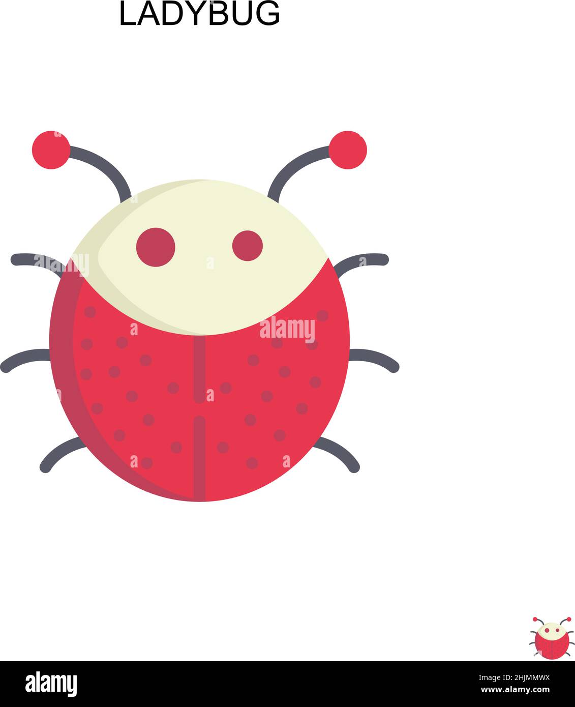Ladybug Simple vector icon. Illustration symbol design template for web ...