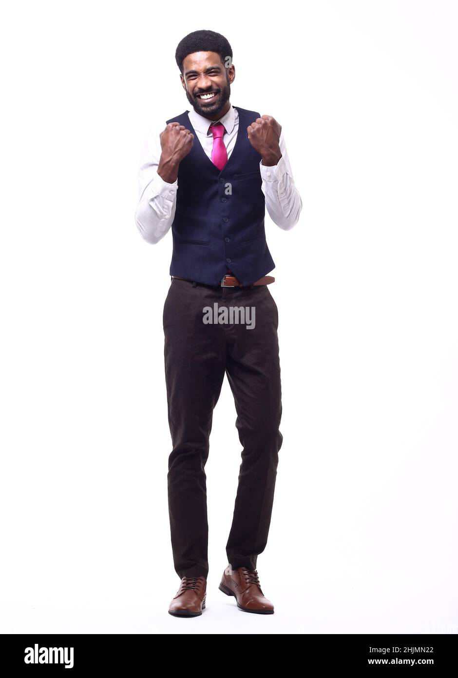 Beautiful full body happy black fashion man Stock Photo - Alamy