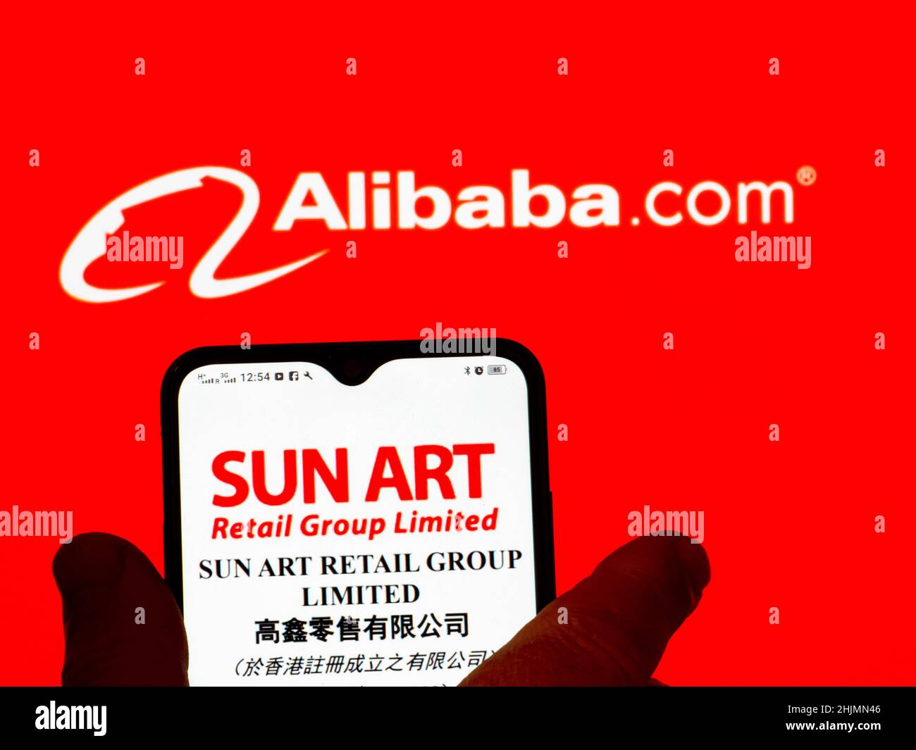 In this photo illustration, the Sun Art Retail Group Ltd. logo is seen ...