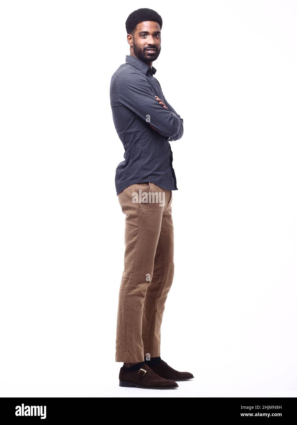 Beautiful full body happy black fashion man Stock Photo - Alamy