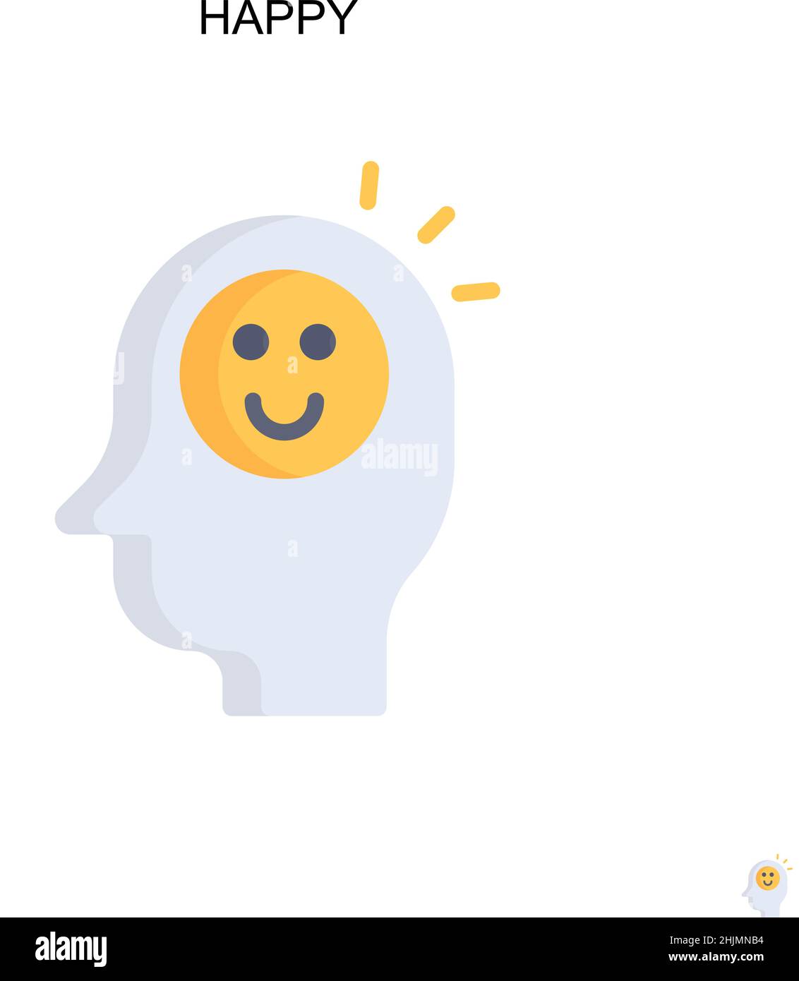 Happy Simple vector icon. Illustration symbol design template for web ...