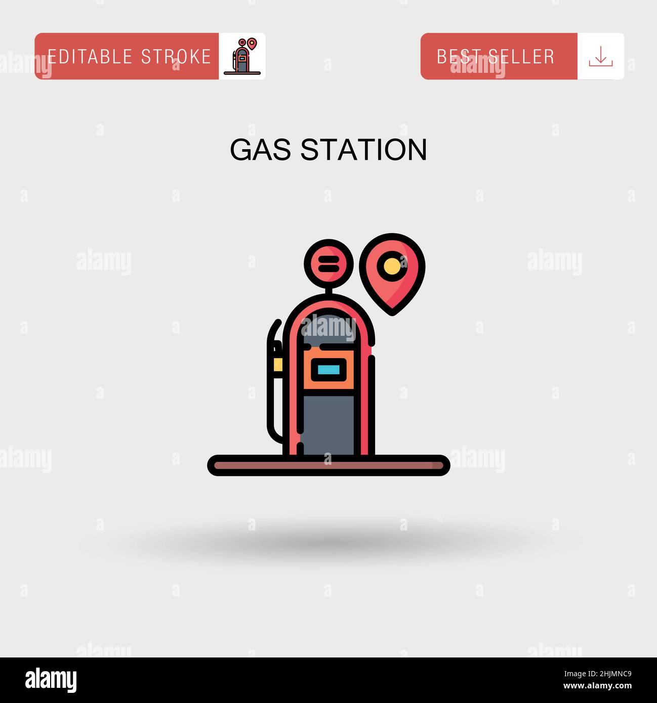 Gas station at night Stock Vector Images - Alamy