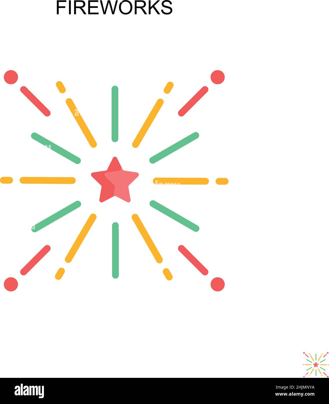 Fireworks Simple vector icon. Illustration symbol design template for ...