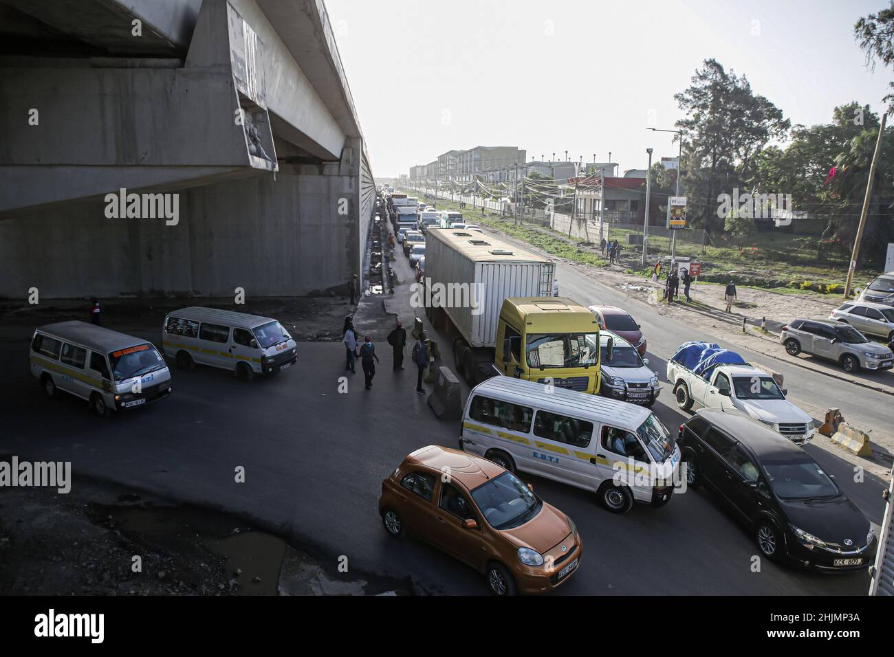 Nairobi, Kenya. 26th Jan, 2022. Heavy traffic during rush hour at the ...