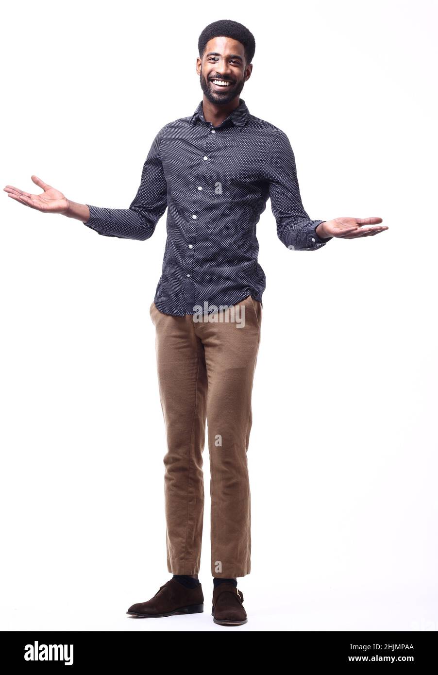 Beautiful full body happy black fashion man Stock Photo - Alamy