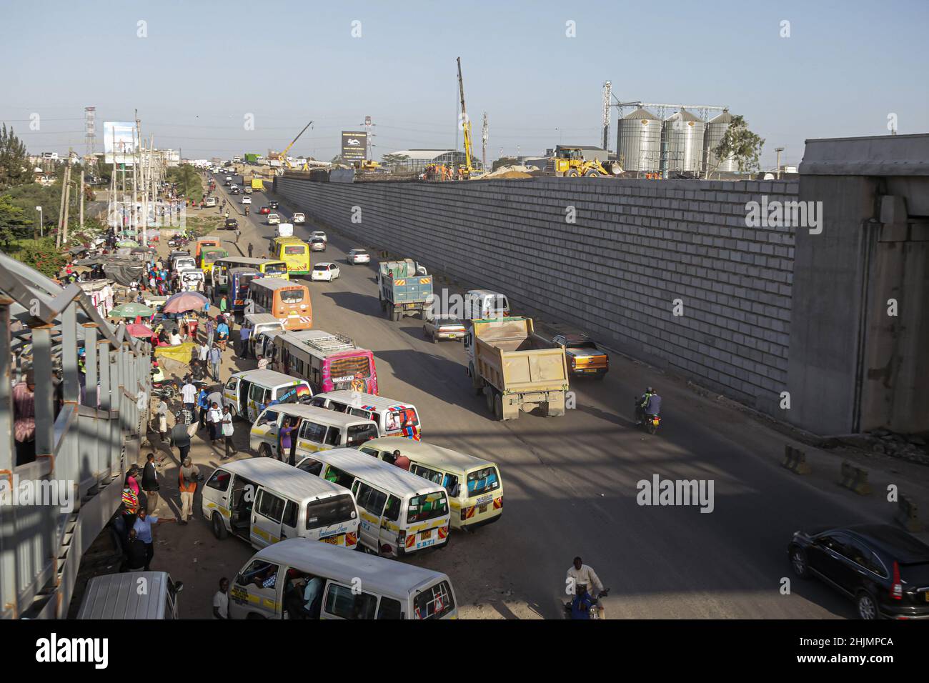 Nairobi, Kenya. 26th Jan, 2022. A temporary bus stop at General motors ...