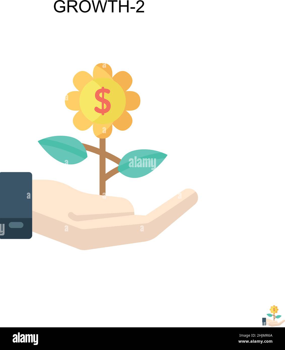 Growth-2 Simple vector icon. Illustration symbol design template for ...