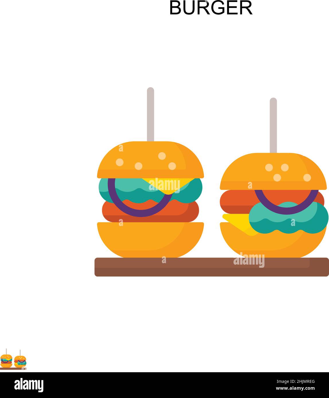 Burger Simple vector icon. Illustration symbol design template for web ...