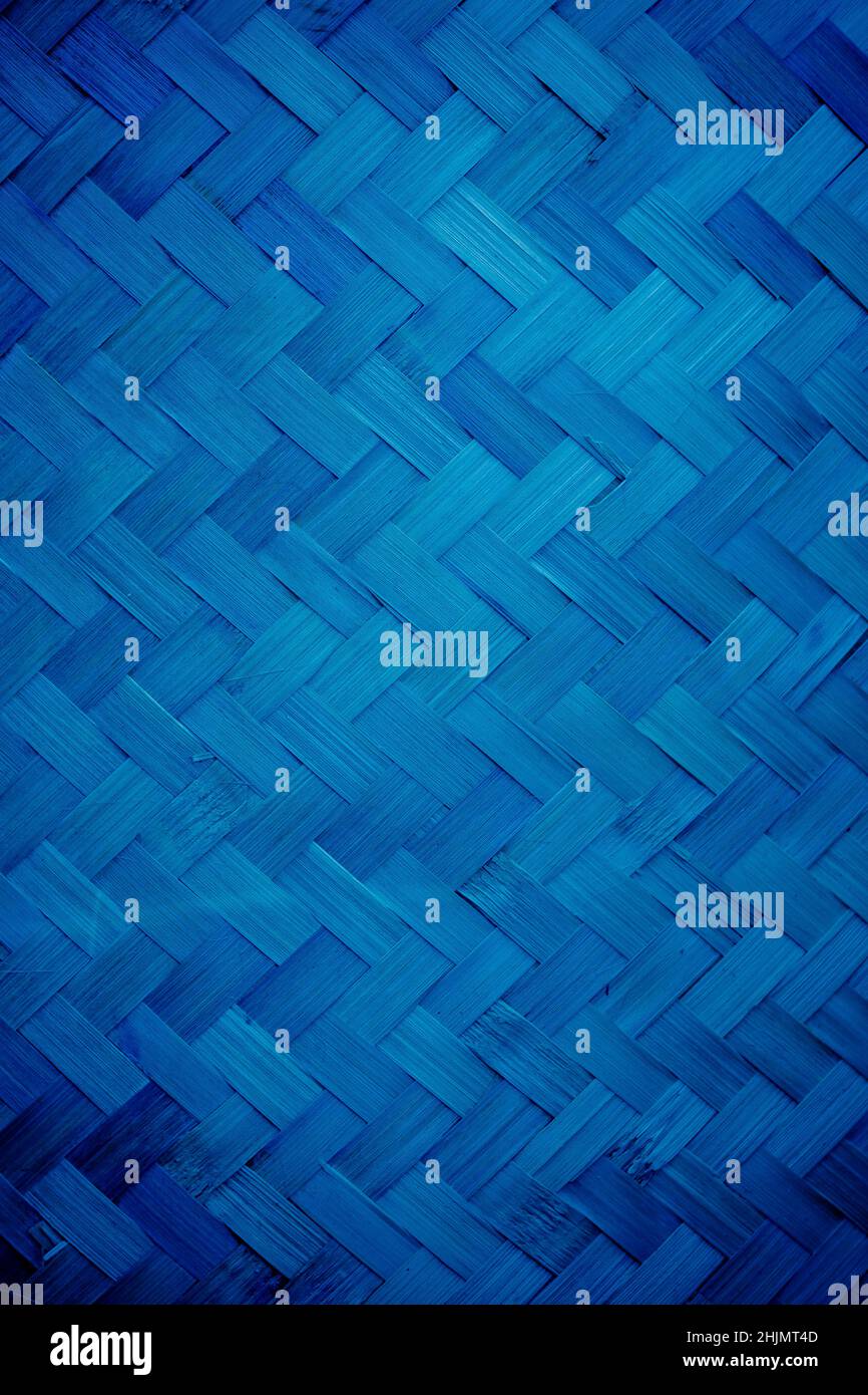 Blue color Bamboo grass woven flat mat from natural bamboo background ...