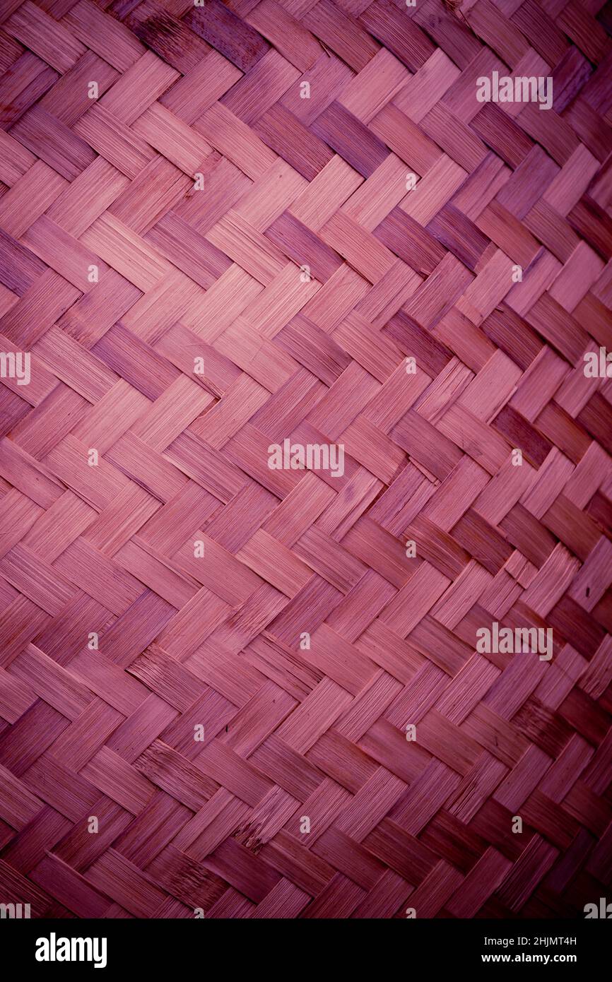 Red color Bamboo grass woven flat mat from natural bamboo background ...