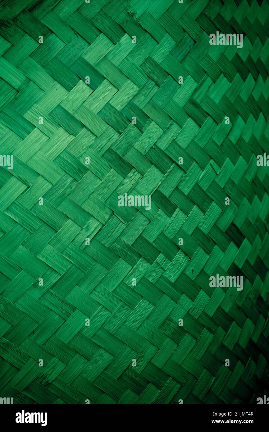 Green color Bamboo grass woven flat mat from natural bamboo background ...