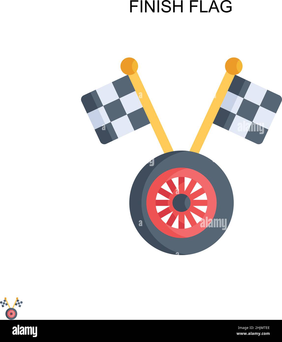 Finish flag Simple vector icon. Illustration symbol design template for ...