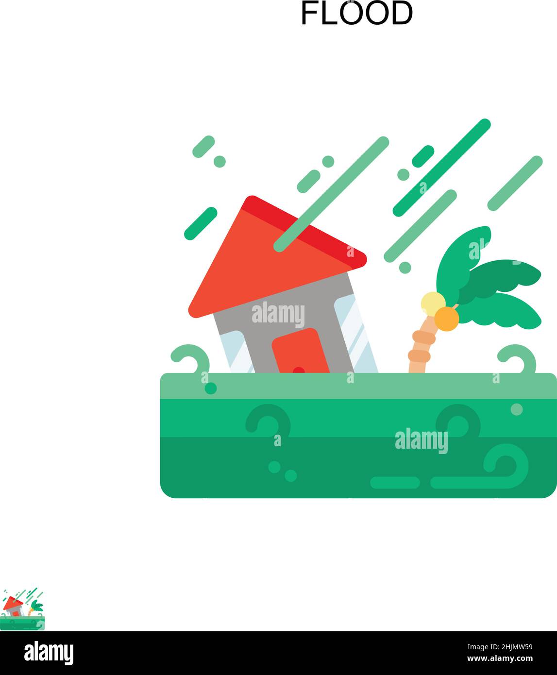 Flood Simple vector icon. Illustration symbol design template for web ...