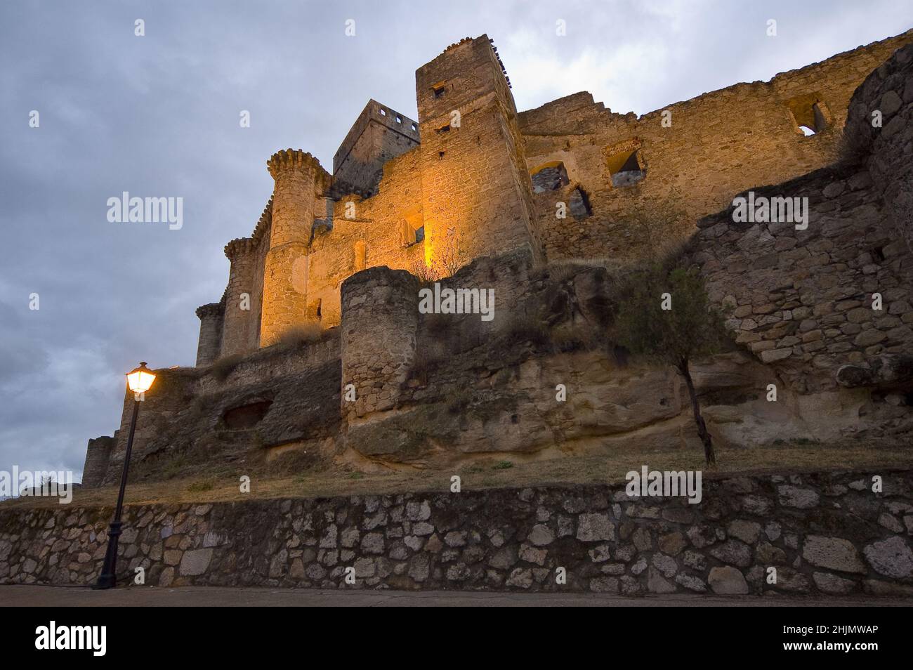 An evening scene of a castle Stock Photo - Alamy