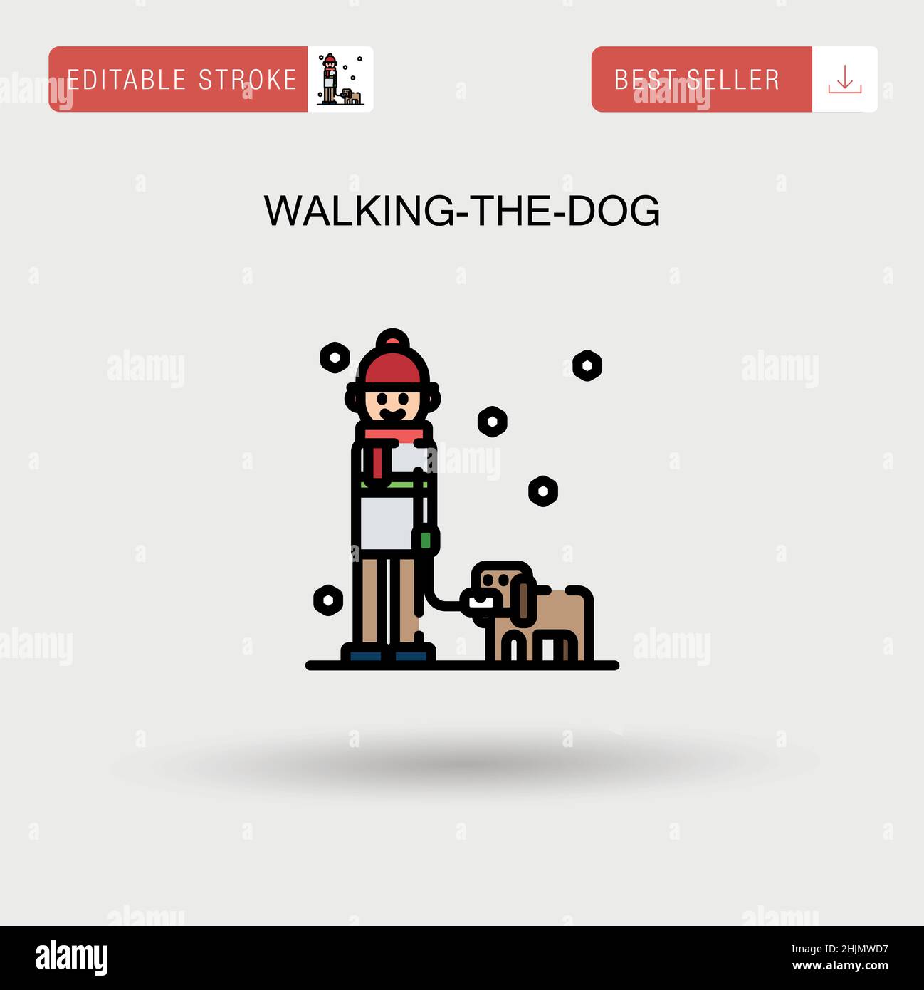 Walking-the-dog Simple vector icon Stock Vector Image & Art - Alamy