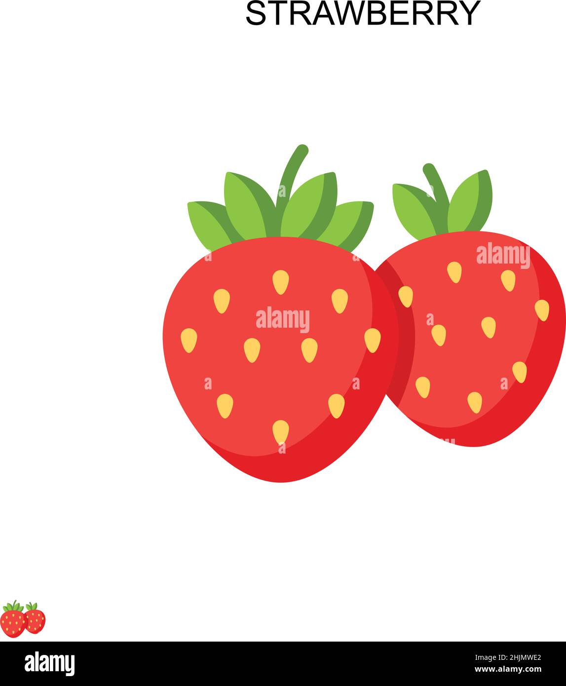 Strawberry Simple vector icon. Illustration symbol design template for ...