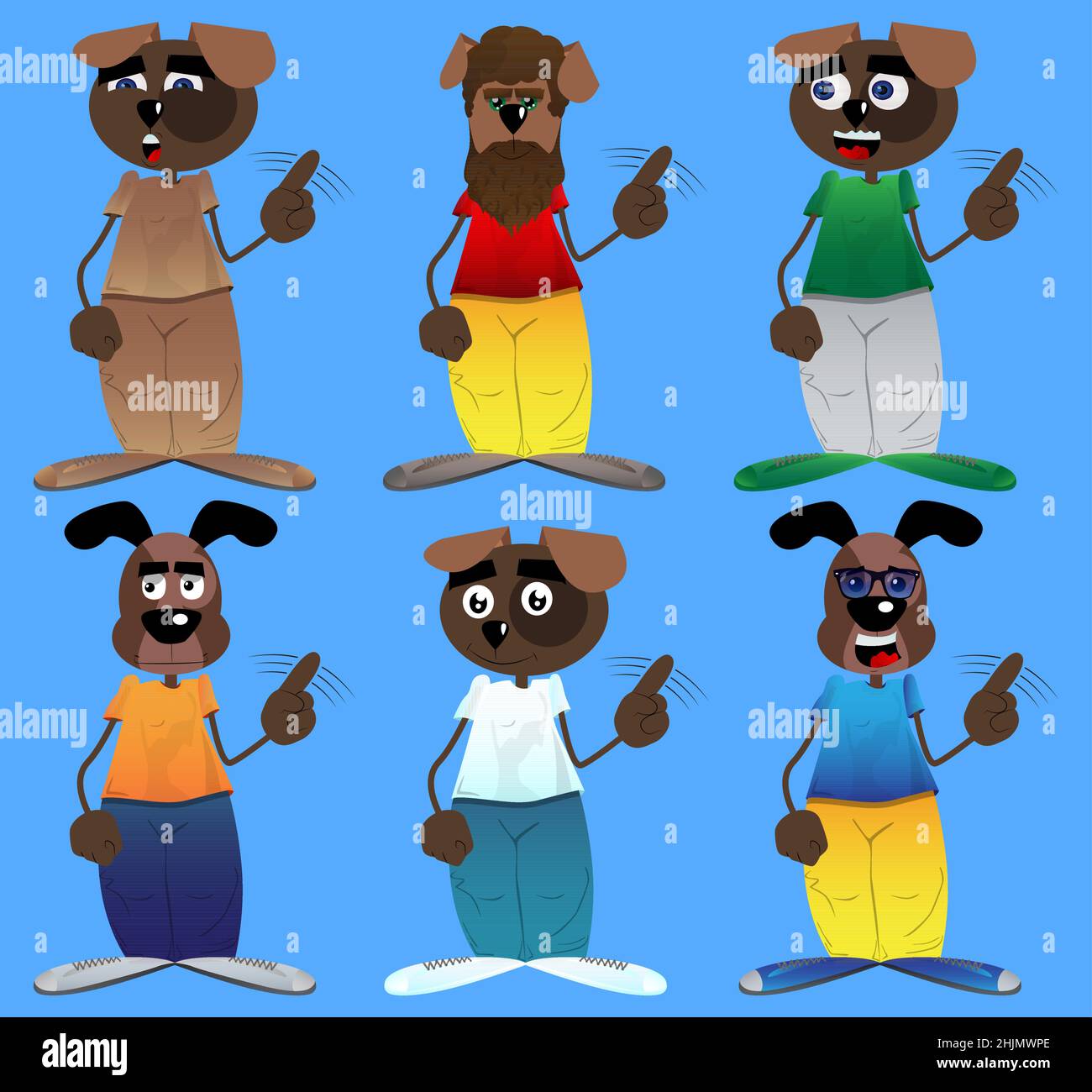 Funny cartoon dog saying no with his finger. Vector illustration Stock ...