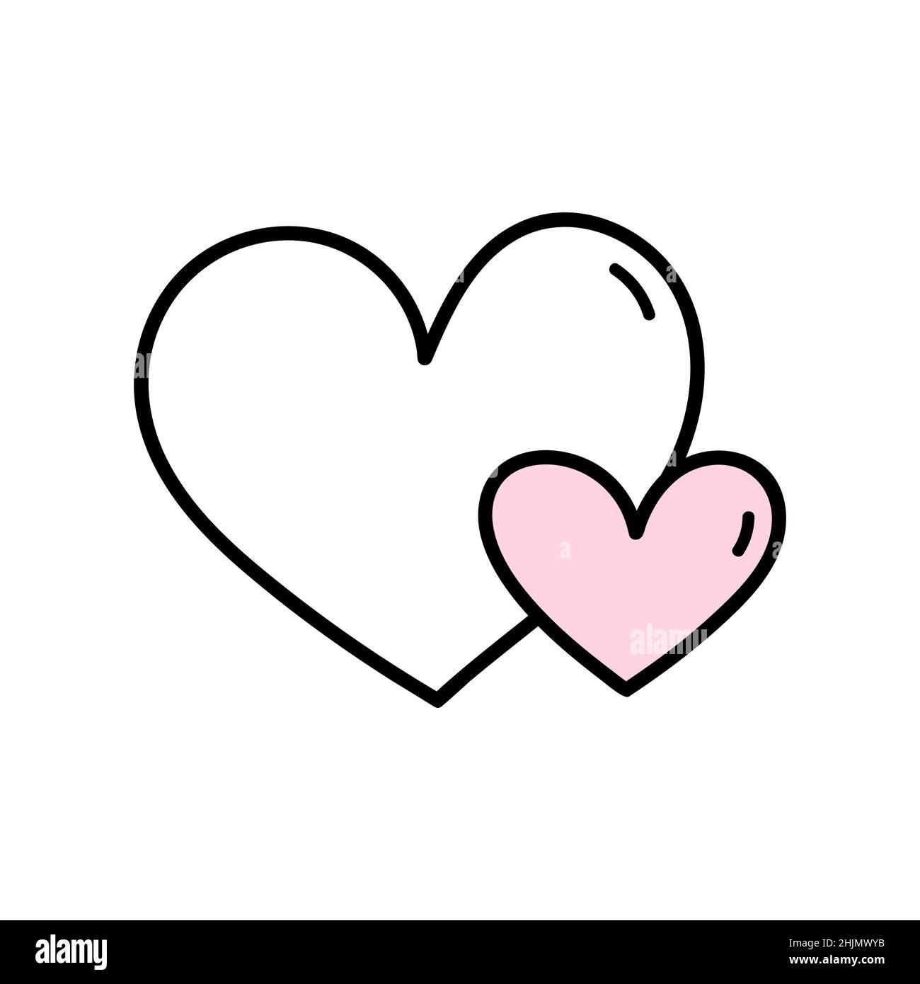 Two hearts vector vectors hi-res stock photography and images - Alamy