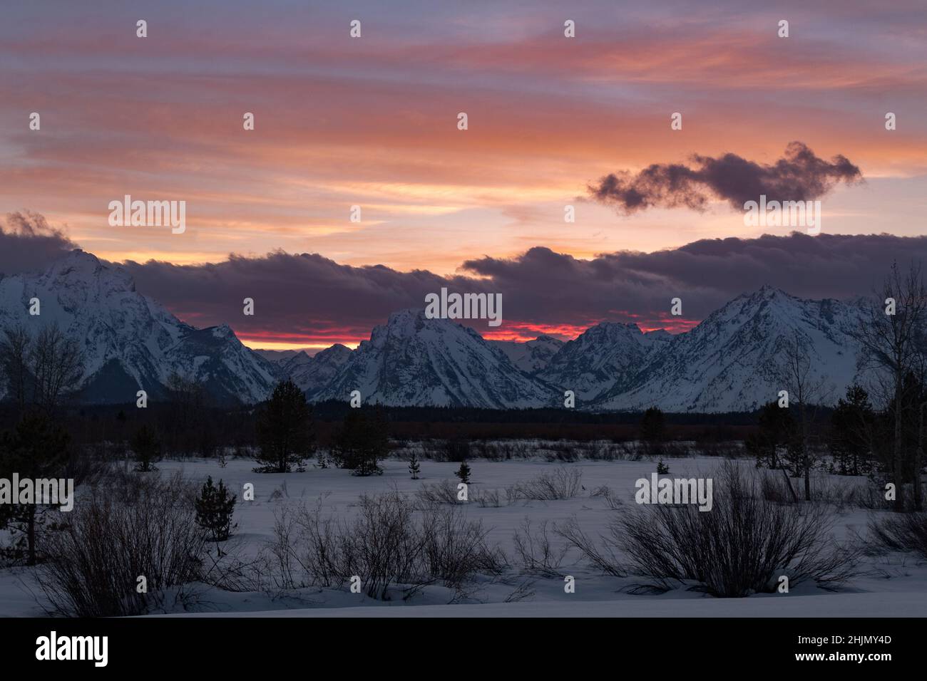 Grand teton national park winter sunset hi-res stock photography and ...