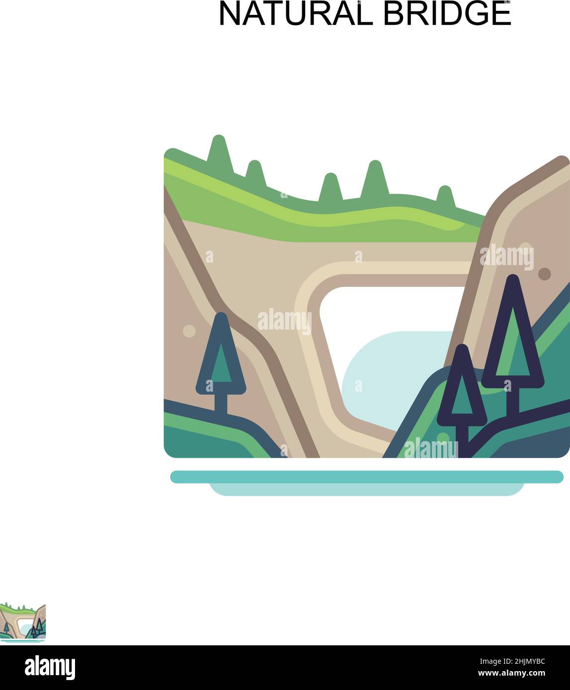Natural bridge Simple vector icon. Illustration symbol design template ...