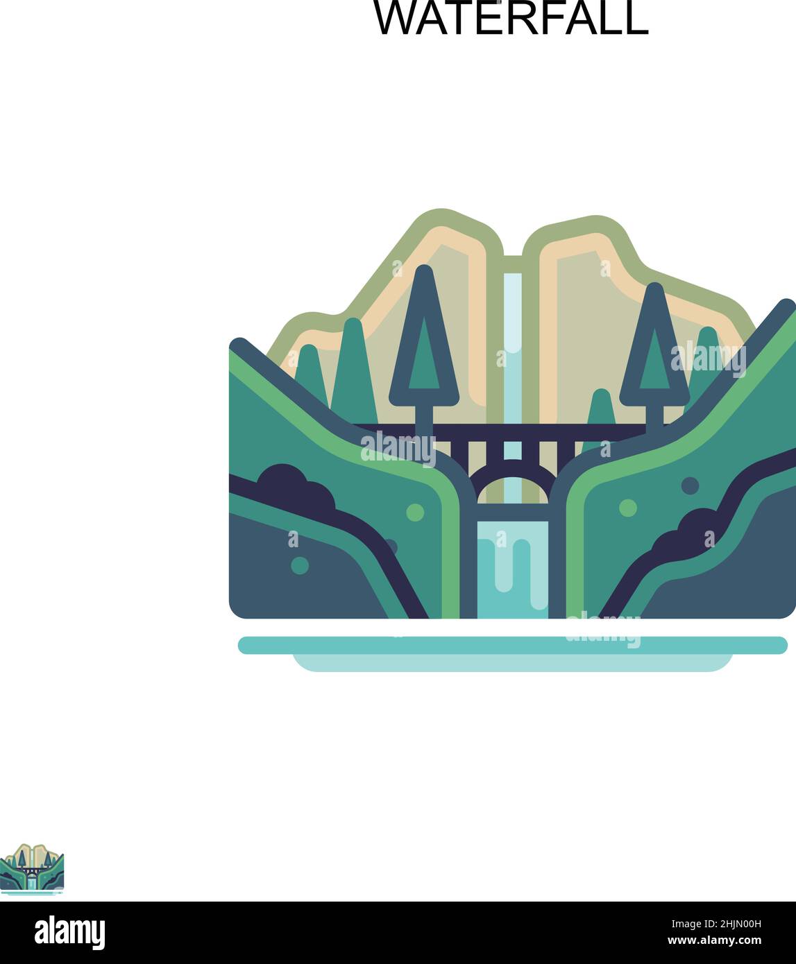 Waterfall Simple vector icon. Illustration symbol design template for ...