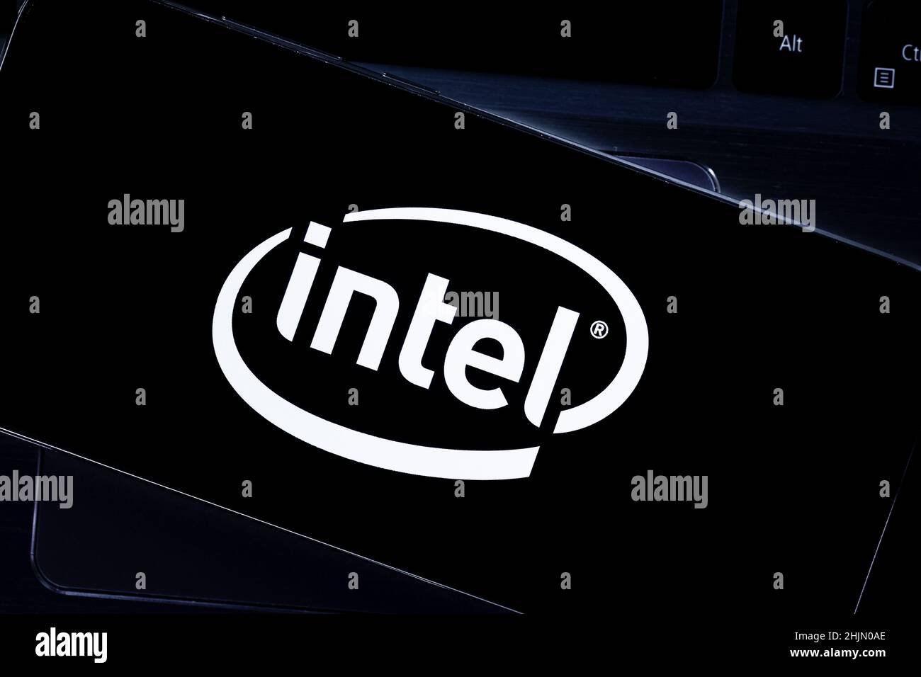 Intel new logo hi-res stock photography and images - Alamy