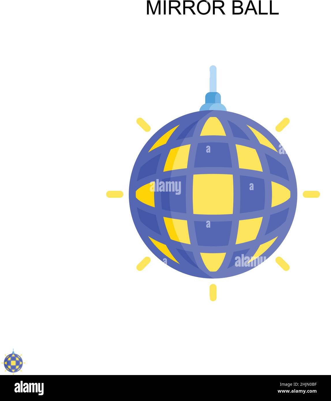 Mirror ball Simple vector icon. Illustration symbol design template for ...