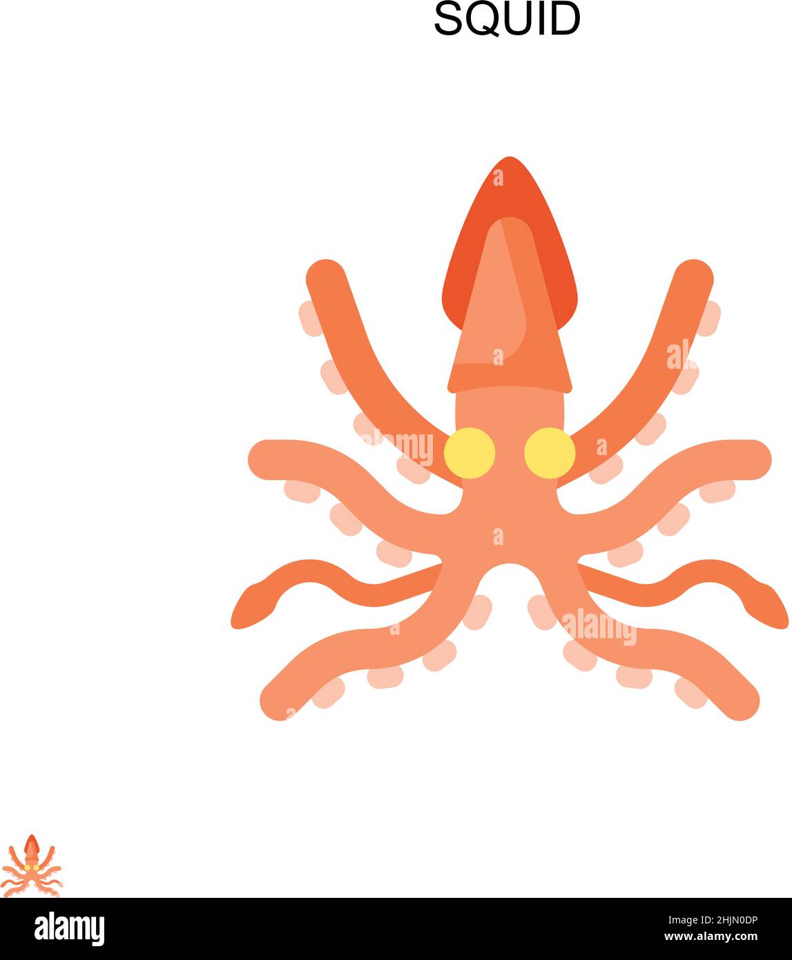 Squid Simple vector icon. Illustration symbol design template for web ...