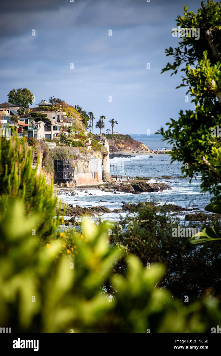 Vertical shot of a beautiful coastline Stock Photo - Alamy