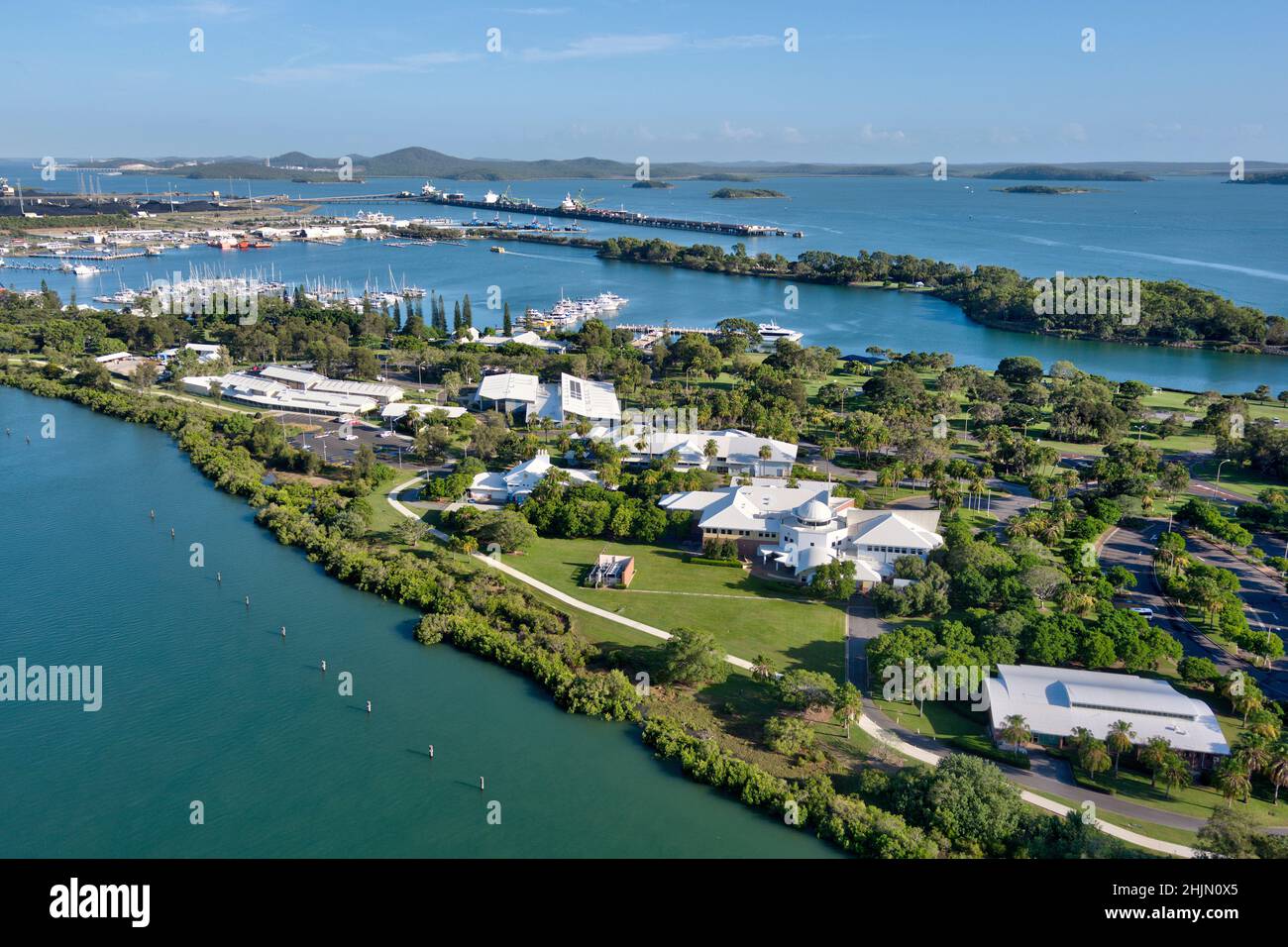 Aerial of Central Queensland University Complex at Gladstone Queensland ...
