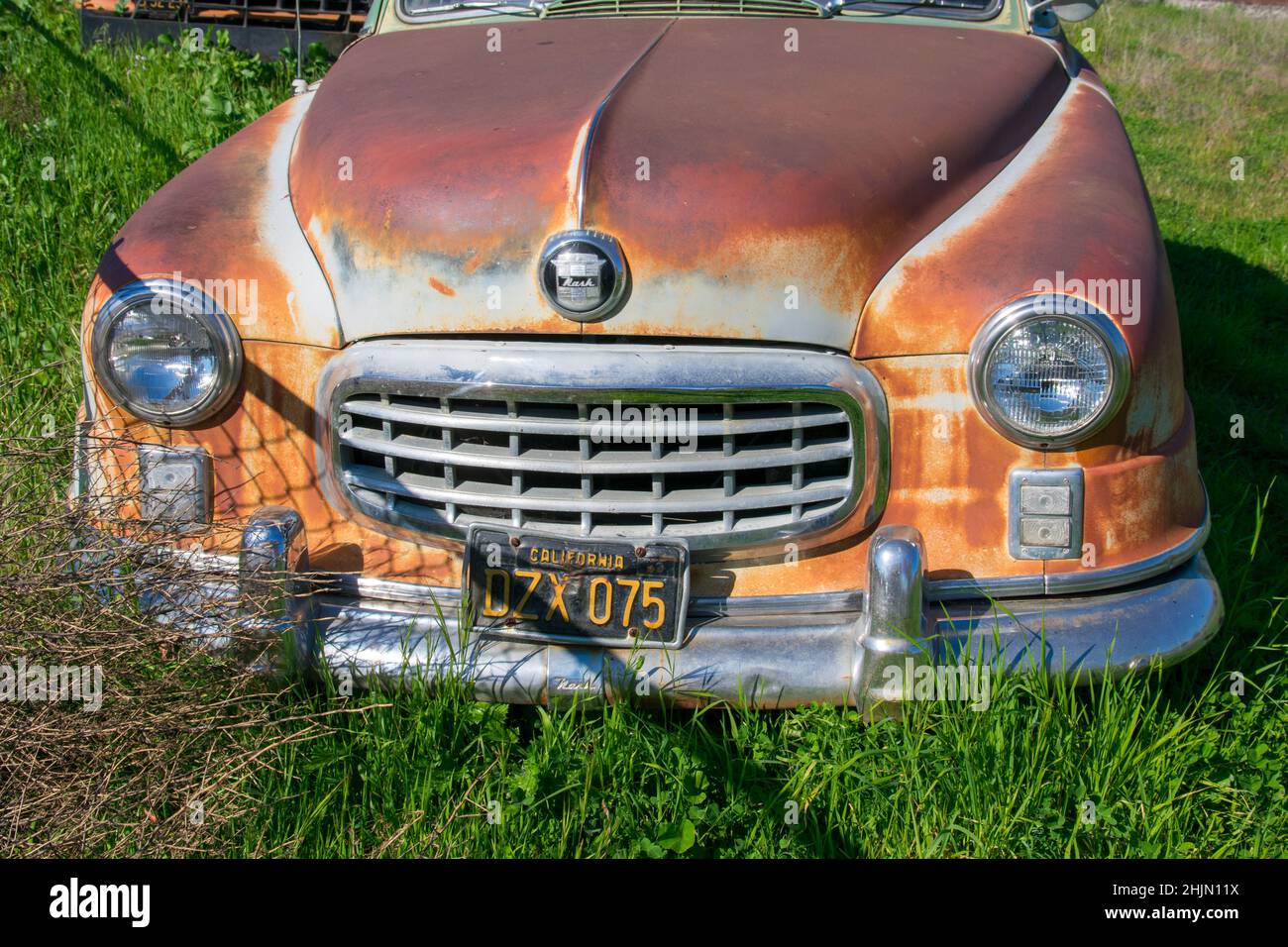 Rusty abandoned a Nash Airflyte vehicle with black yellow California ...