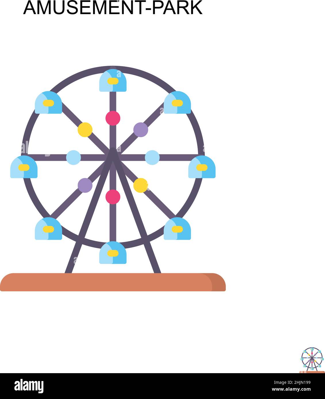 Amusement-park Simple vector icon. Illustration symbol design template ...