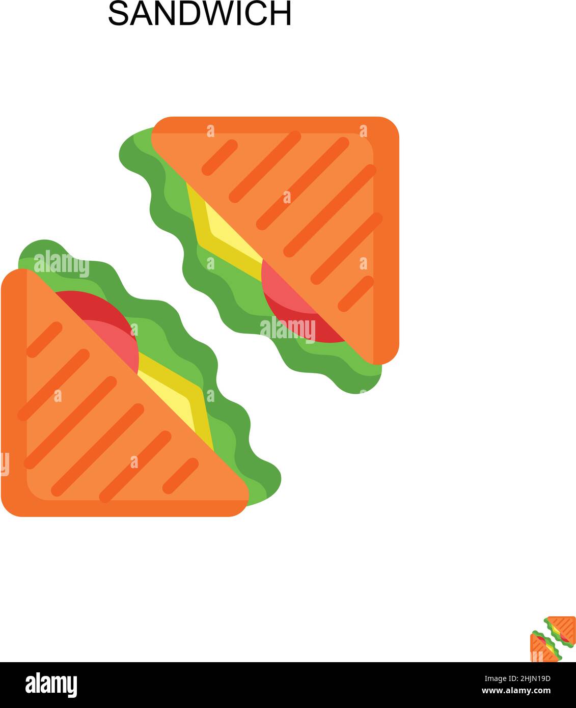 Sandwich Simple vector icon. Illustration symbol design template for ...