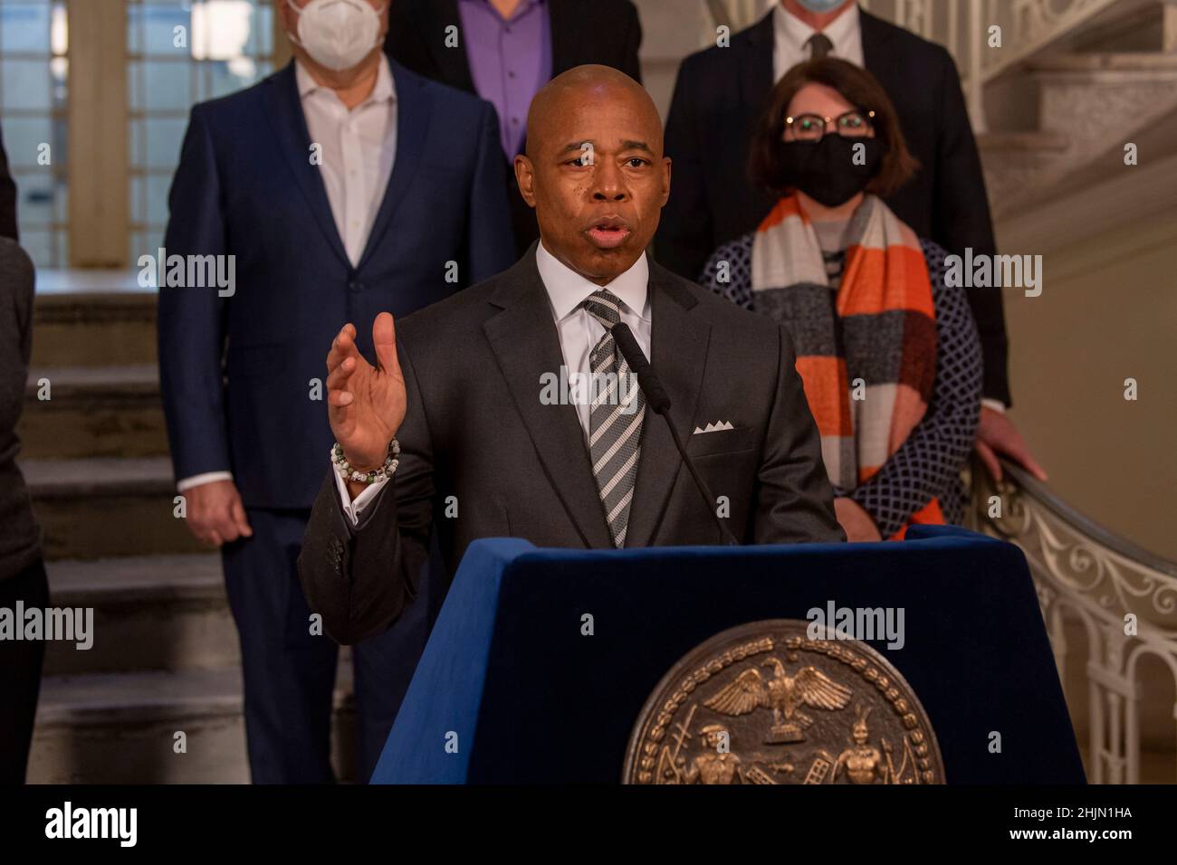 New York, United States. 30th Jan, 2022. New York City Mayor Eric Adams ...