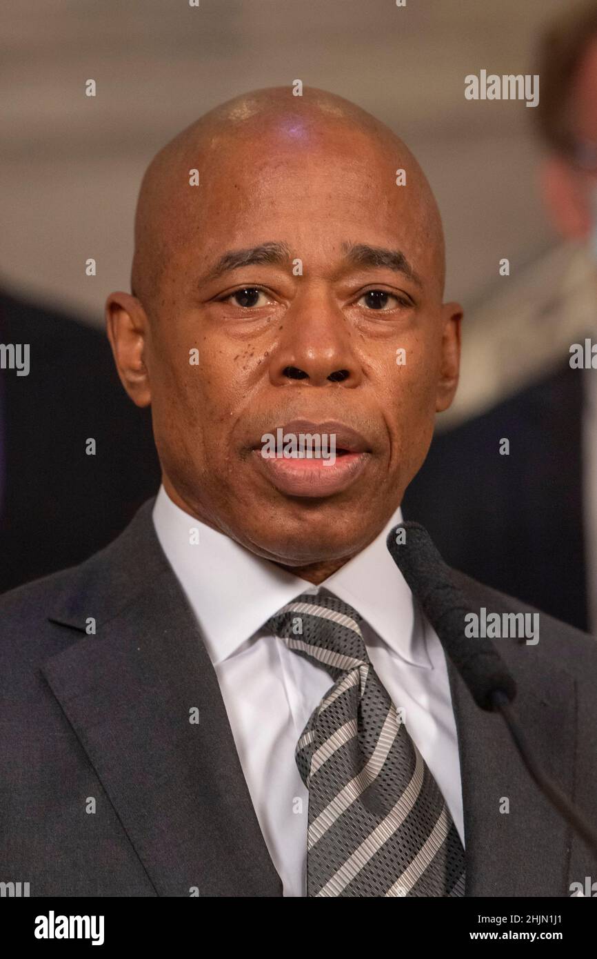 New York, United States. 30th Jan, 2022. New York City Mayor Eric Adams ...