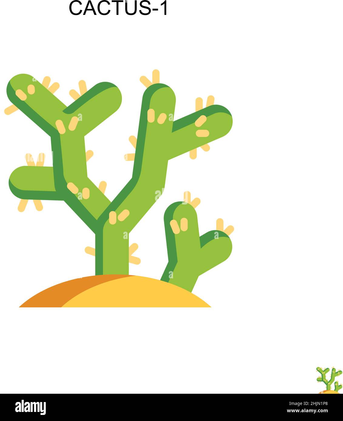 Cactus-1 Simple vector icon. Illustration symbol design template for ...