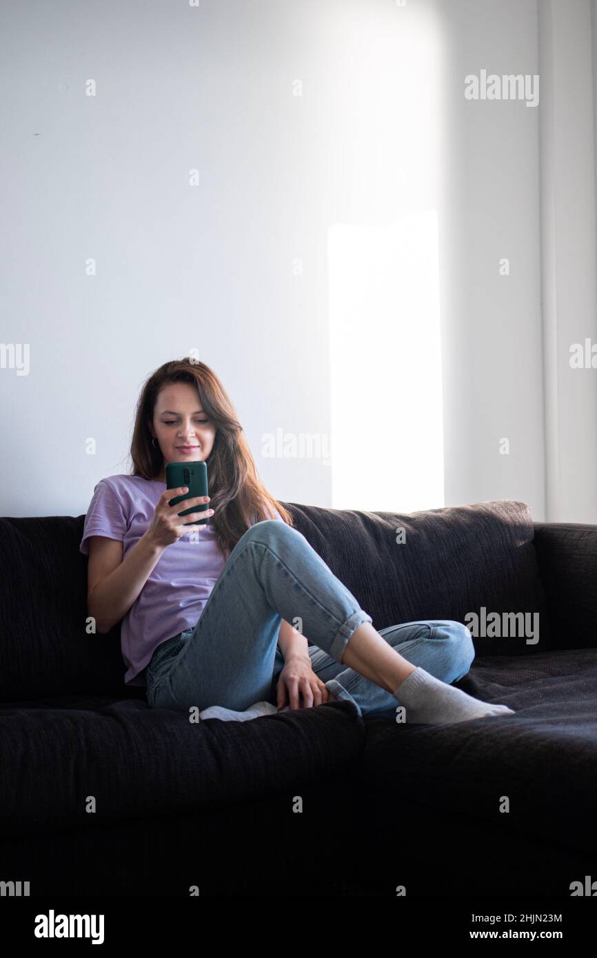 Morning routine young woman using hi-res stock photography and images ...