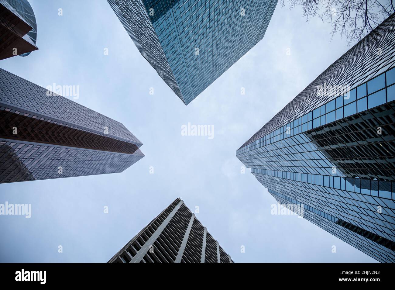 View of modern office towers in urban Calgary in winter Stock Photo - Alamy