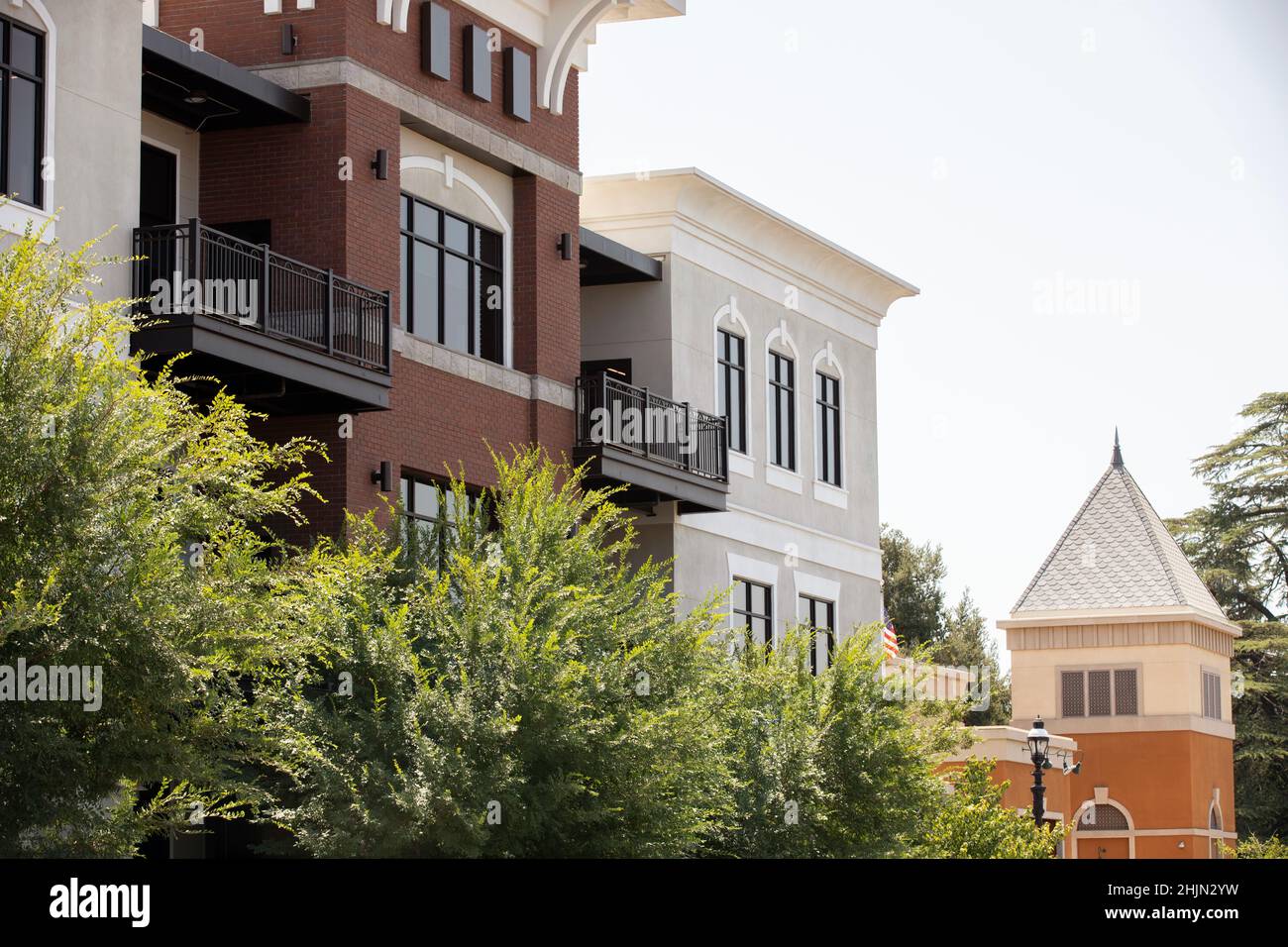Afternoon sunny city view of historic downtown Clovis, California, USA ...