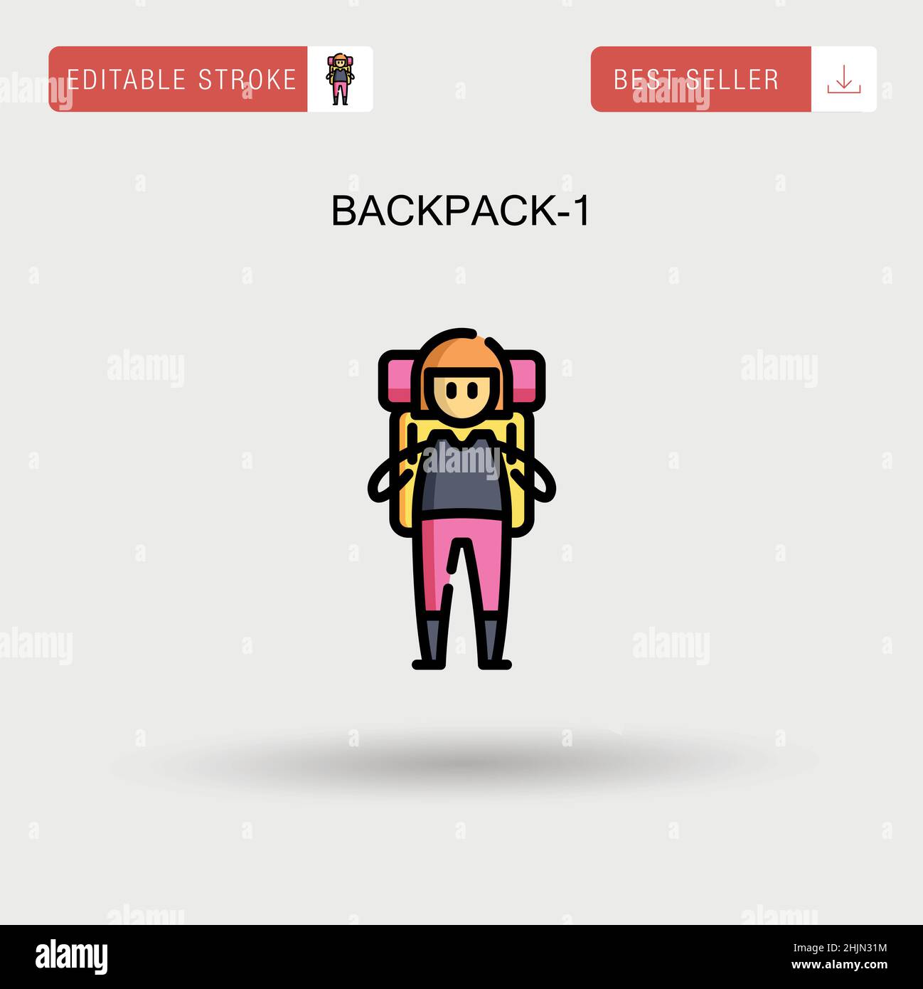 Backpack-1 Simple vector icon Stock Vector Image & Art - Alamy