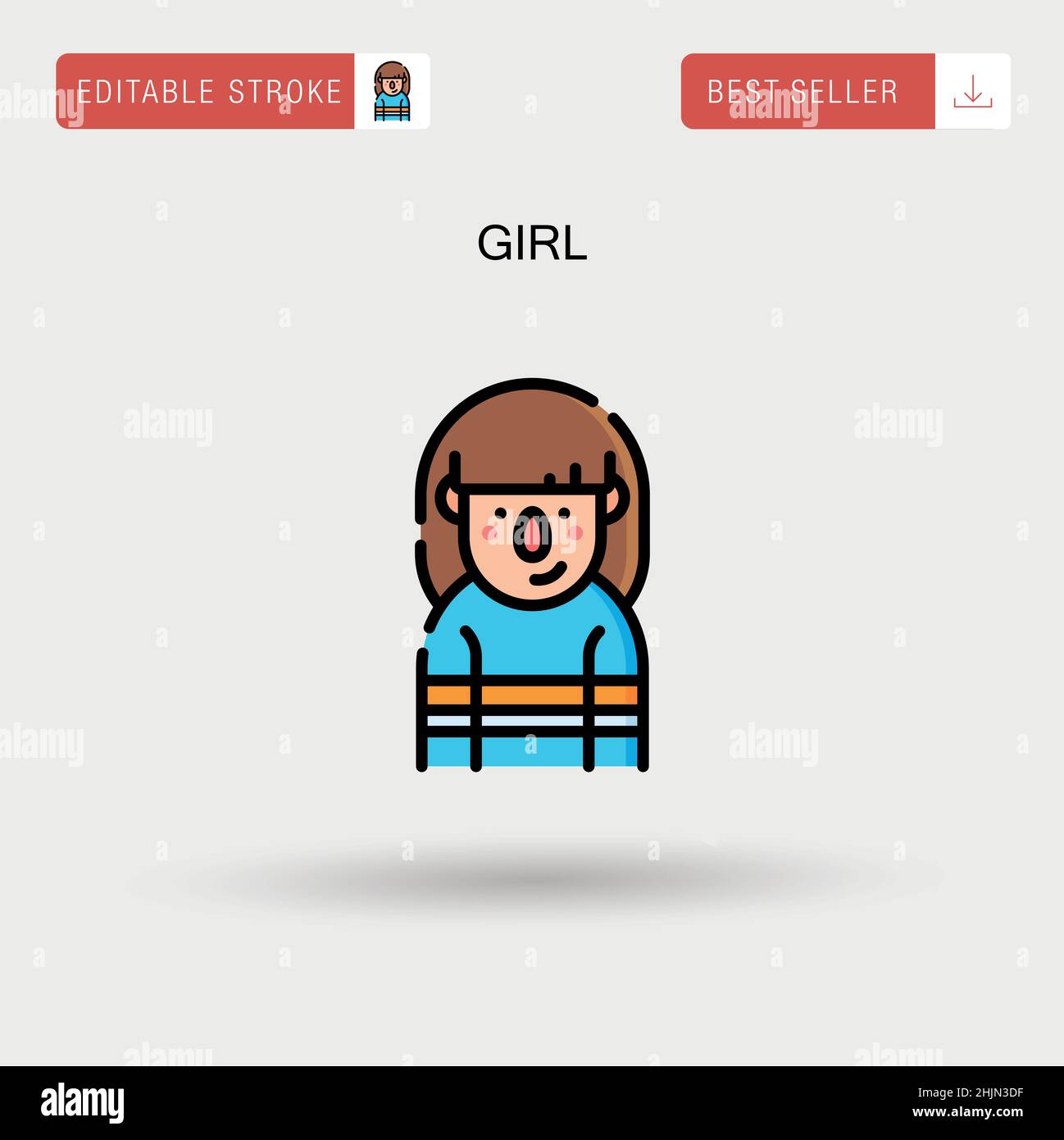 Girl Simple vector icon Stock Vector Image & Art - Alamy