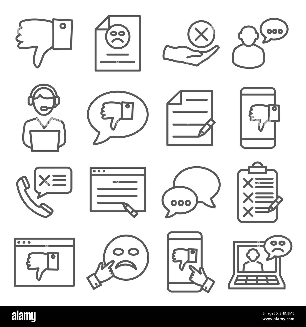 Complaint line icons set on white background Stock Vector Image & Art ...