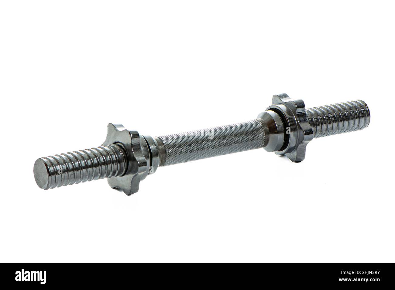 metal neck for dumbbells in disassembled form on a white isolated ...
