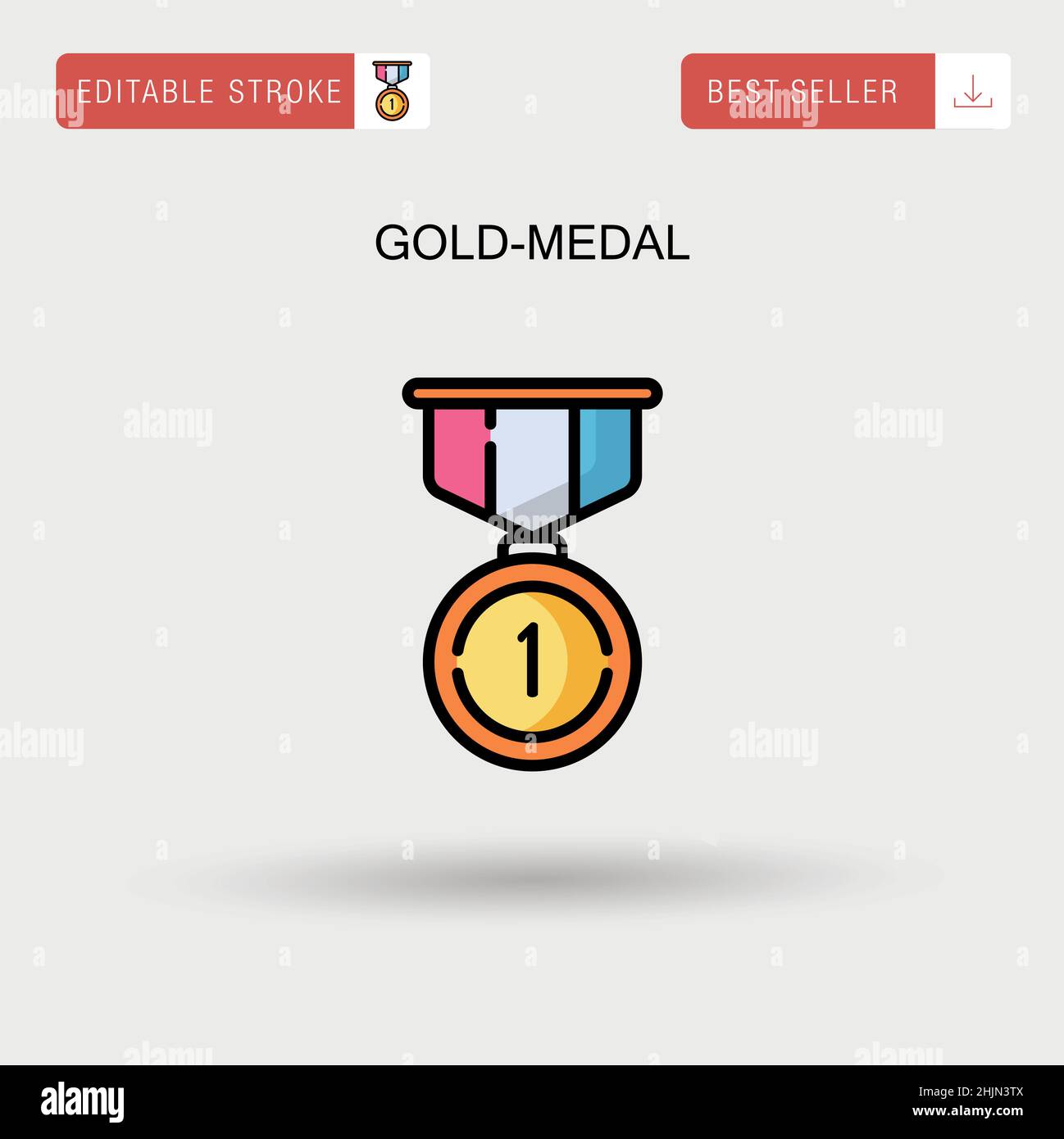 Gold-medal Simple vector icon Stock Vector Image & Art - Alamy