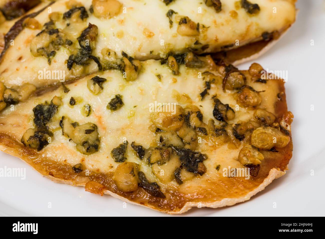 Closeup of delicious roasted fish fillets. Can be used as a whole ...