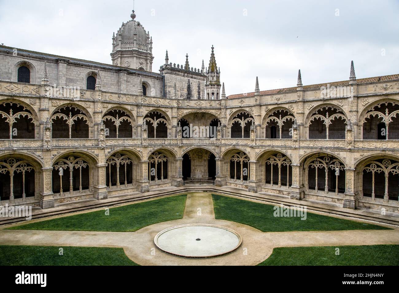 Monastero dos Jeronimos courtyard in Belem Lisboa. Lisbon, Portugal ...