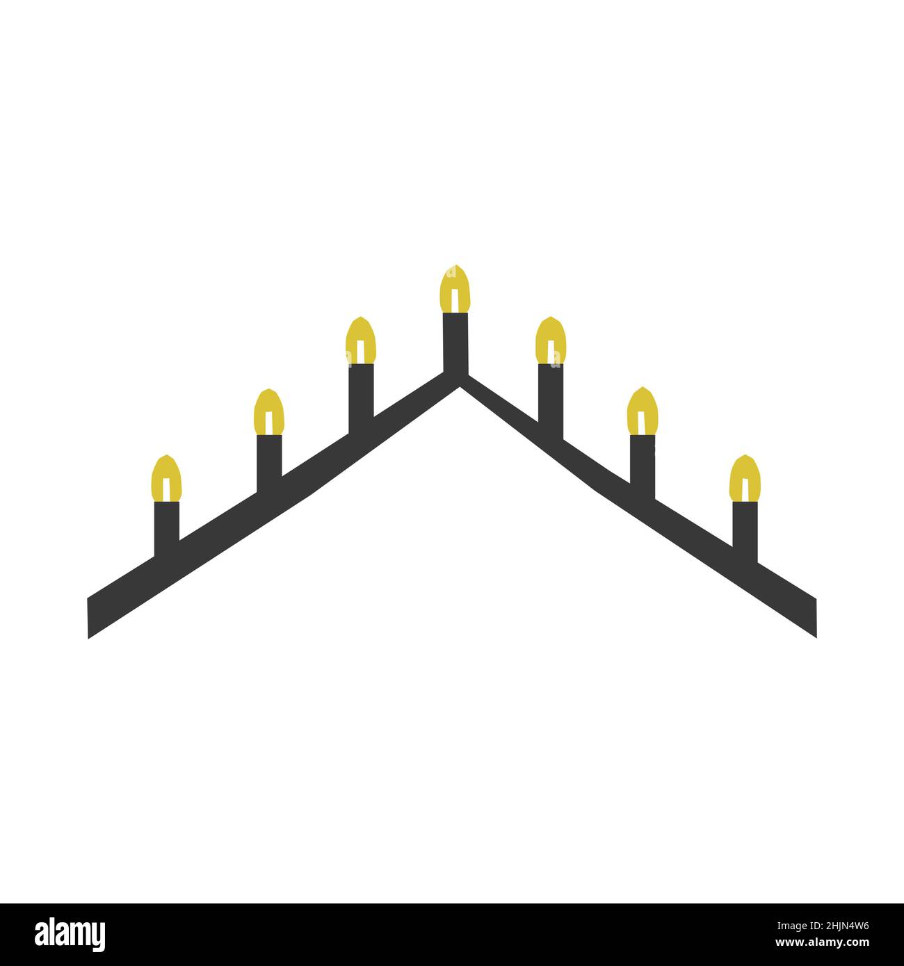 Vector isolated flat concept. Black arch lamps. Christmas religious ...