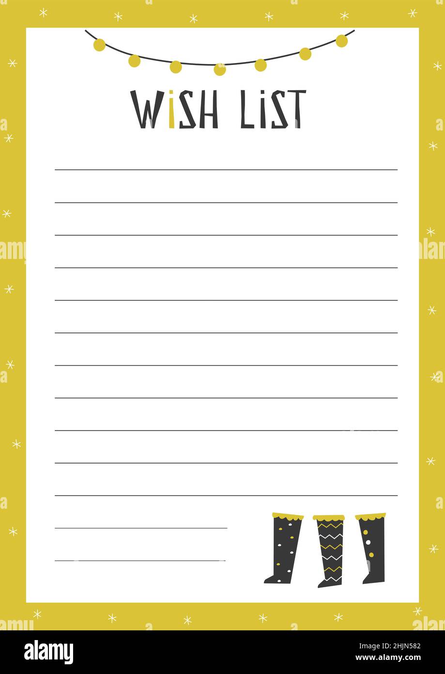 Template wish list on Stock Vector Images - Alamy
