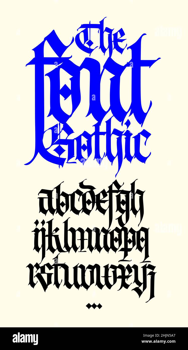 Gothic. Vector. Lowercase letters on a white background. Stylish ...
