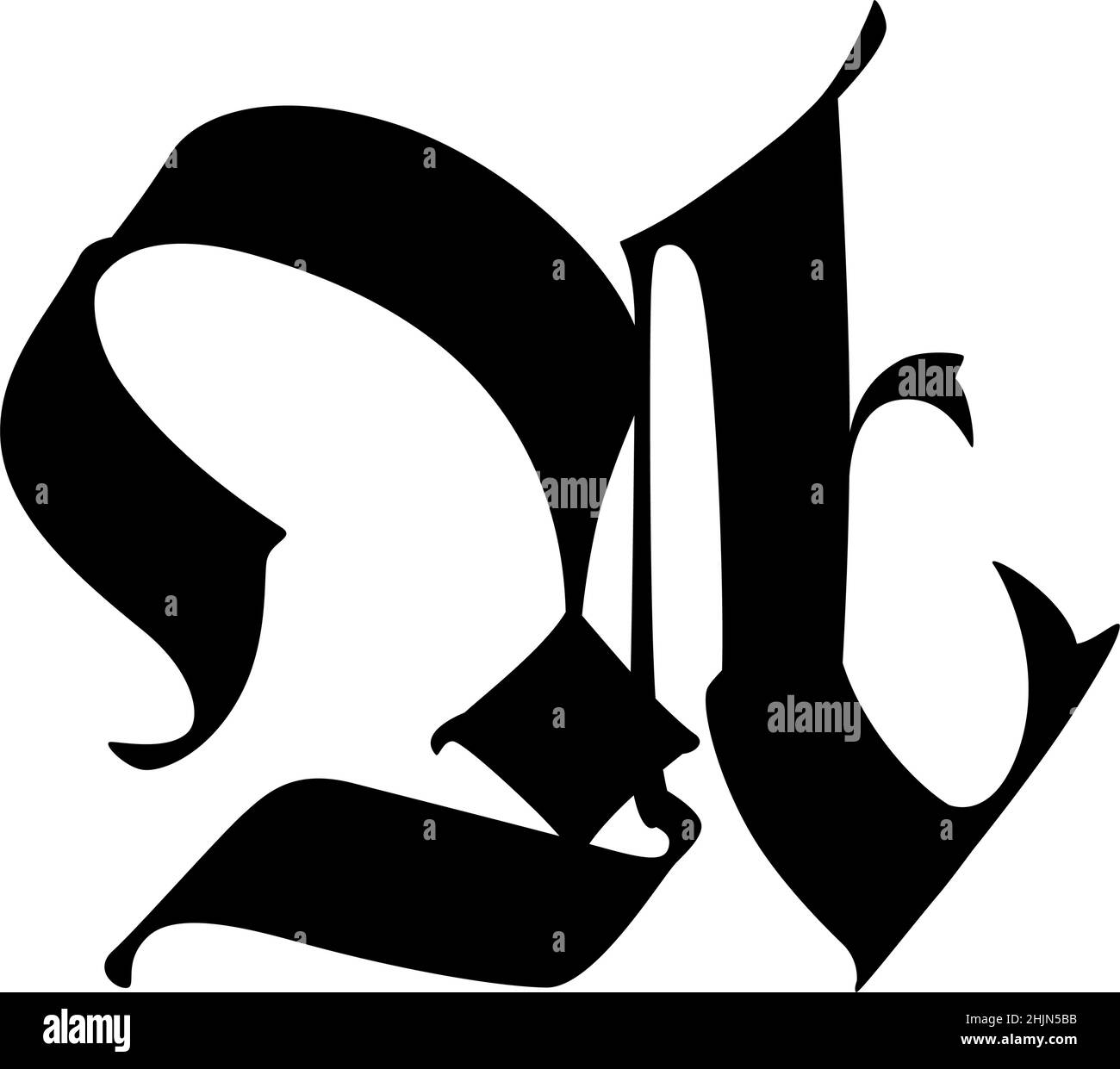 The letter A in the Gothic style. Vector. Old alphabet. The symbol is ...